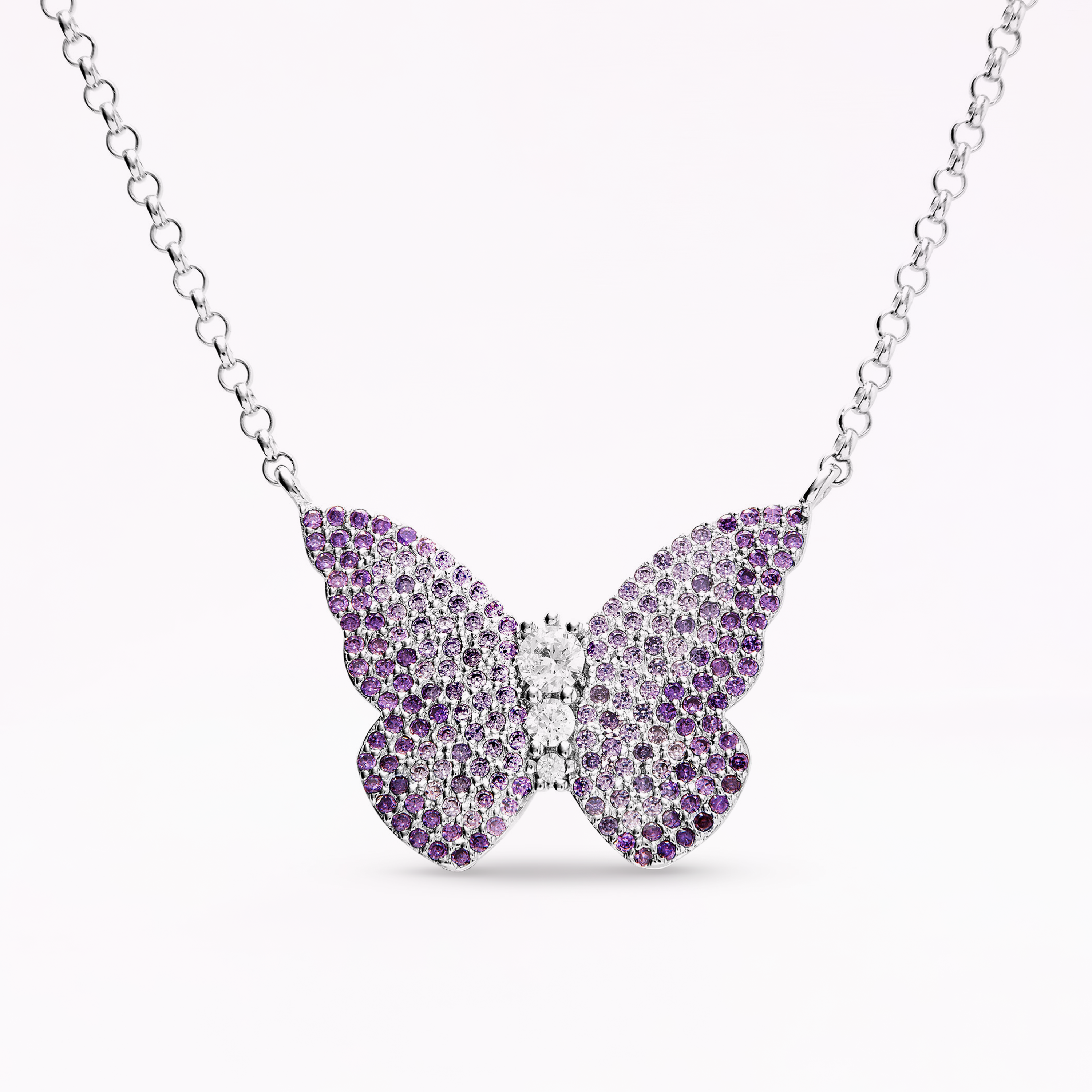 Papillon Silver Violet Pendant Necklace – Sophia Webster